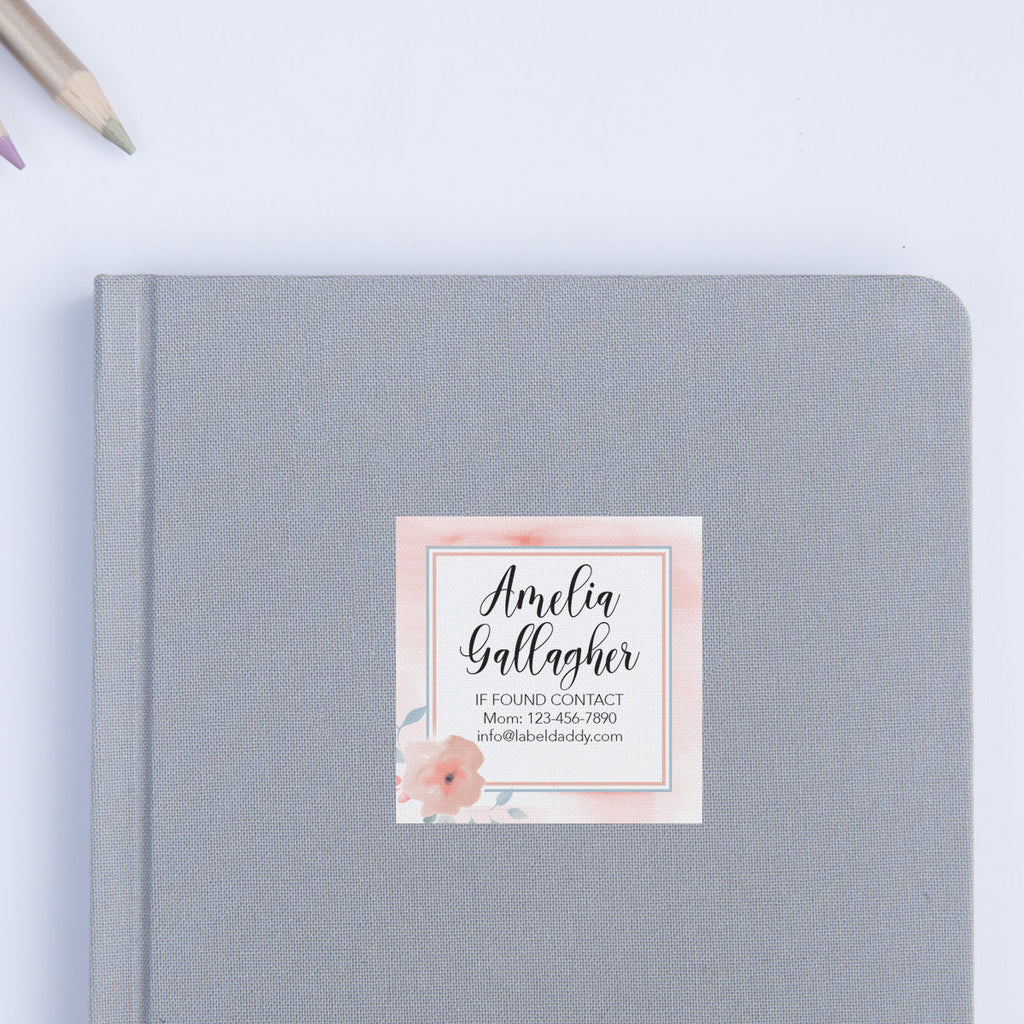 Floral Square Contact Labels – LabelDaddy
